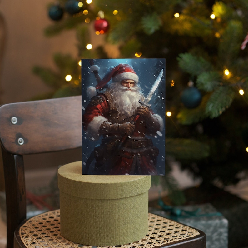 Chirstmas Santa Warrior Medieval Christmas Santa Digital Download ...