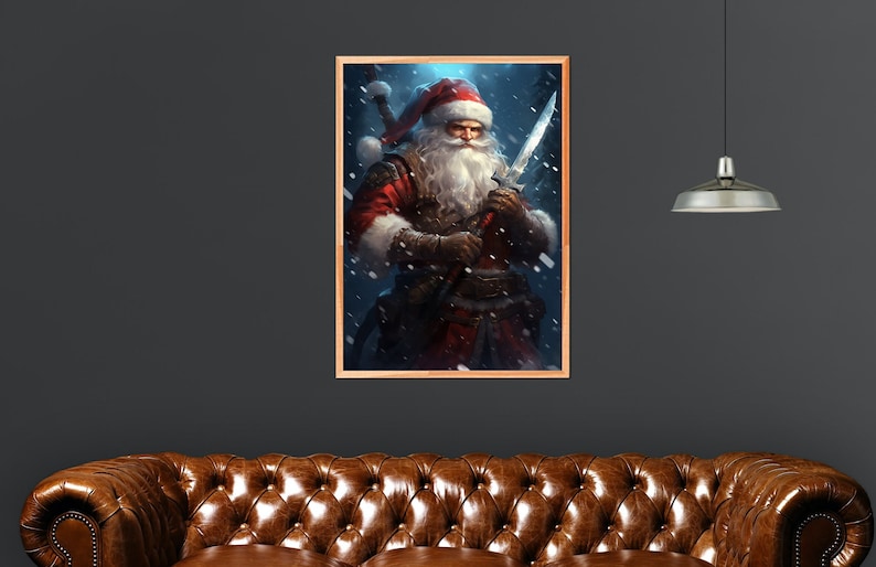 Chirstmas Santa Warrior Medieval Christmas Santa Digital Download ...
