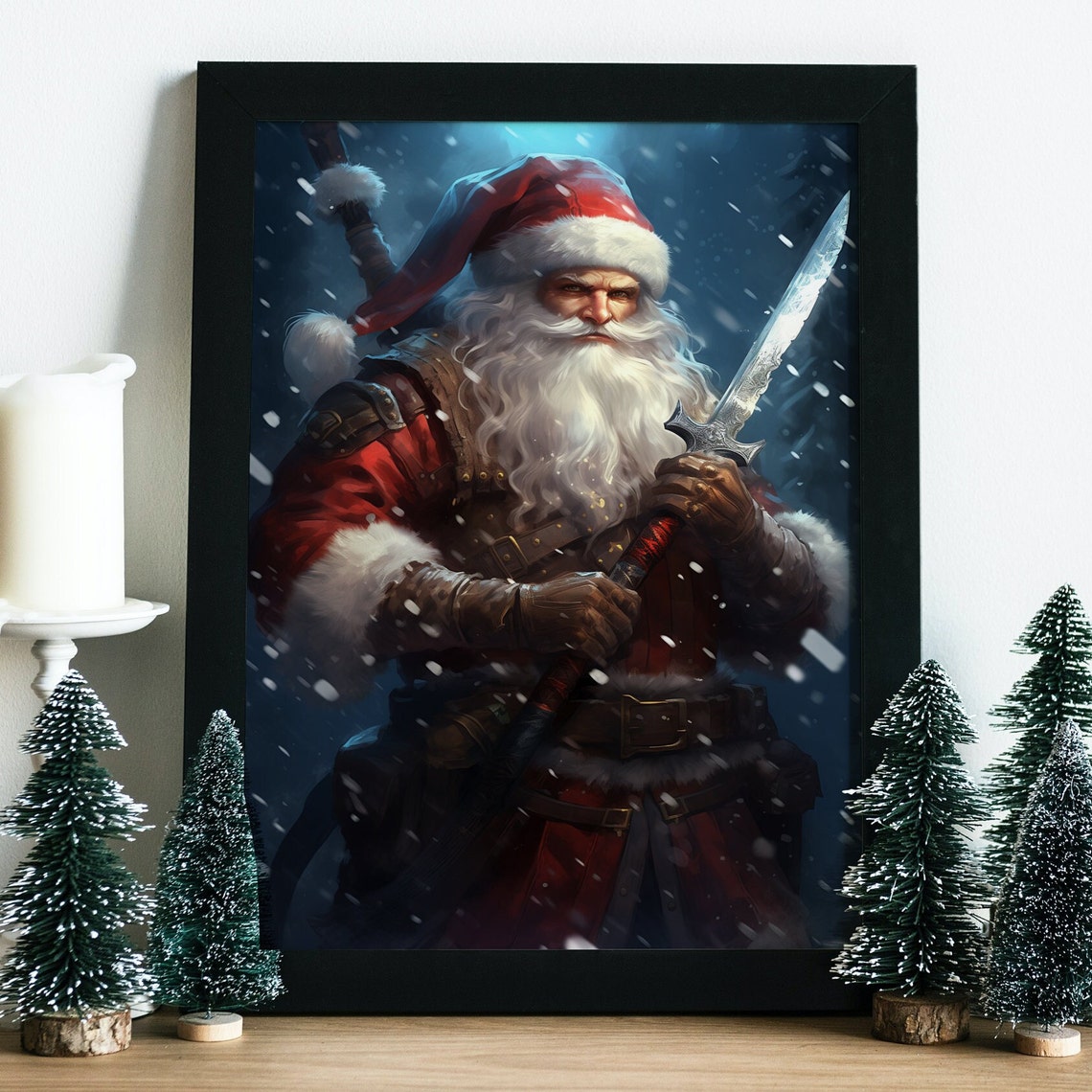 Chirstmas Santa Warrior Medieval Christmas Santa Digital Download ...