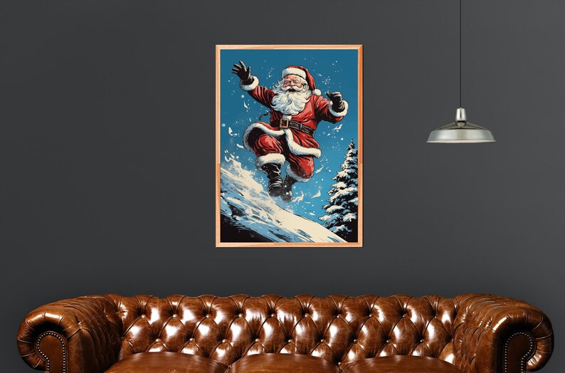 Printable Christmas Wall Art Santa Print Christmas Decor - Etsy