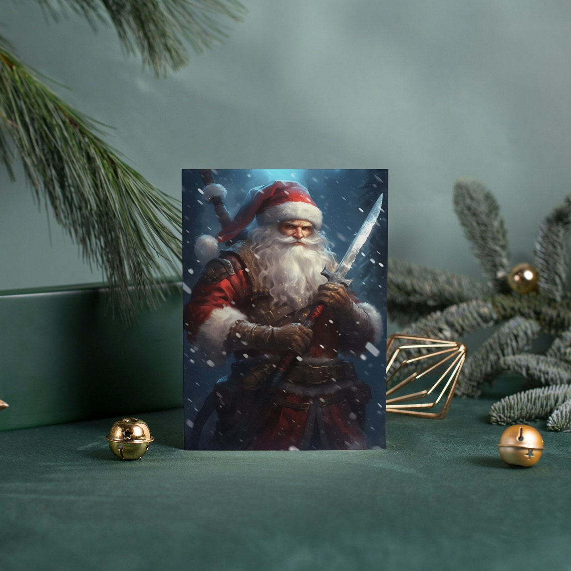 Chirstmas Santa Warrior Medieval Christmas Santa Digital Download ...