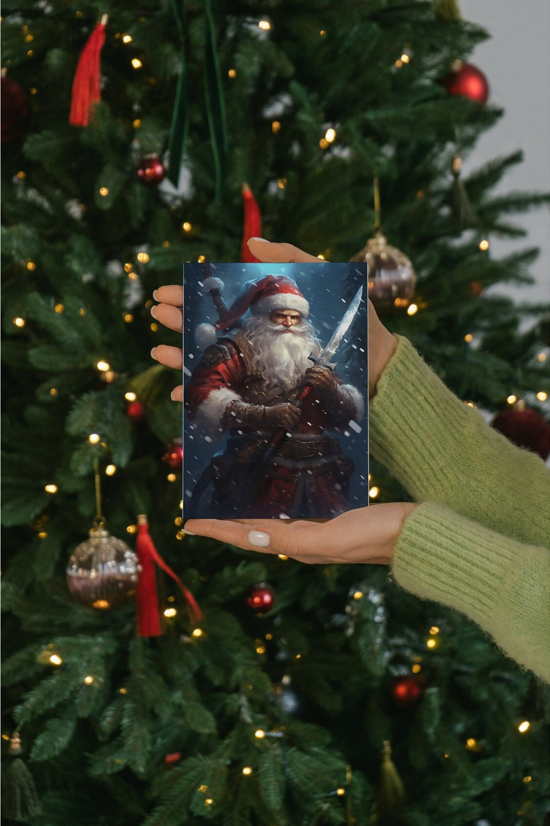 Chirstmas Santa Warrior Medieval Christmas Santa Digital Download ...