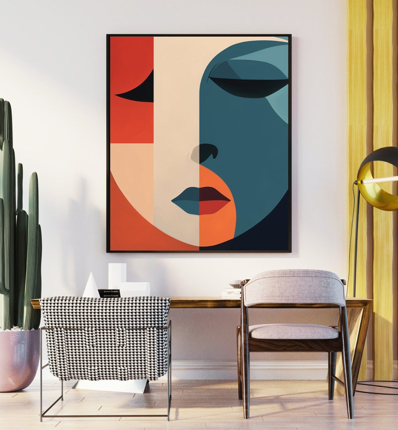 Geometric Face Art Abstract Expression, Instant Digital Download - Etsy