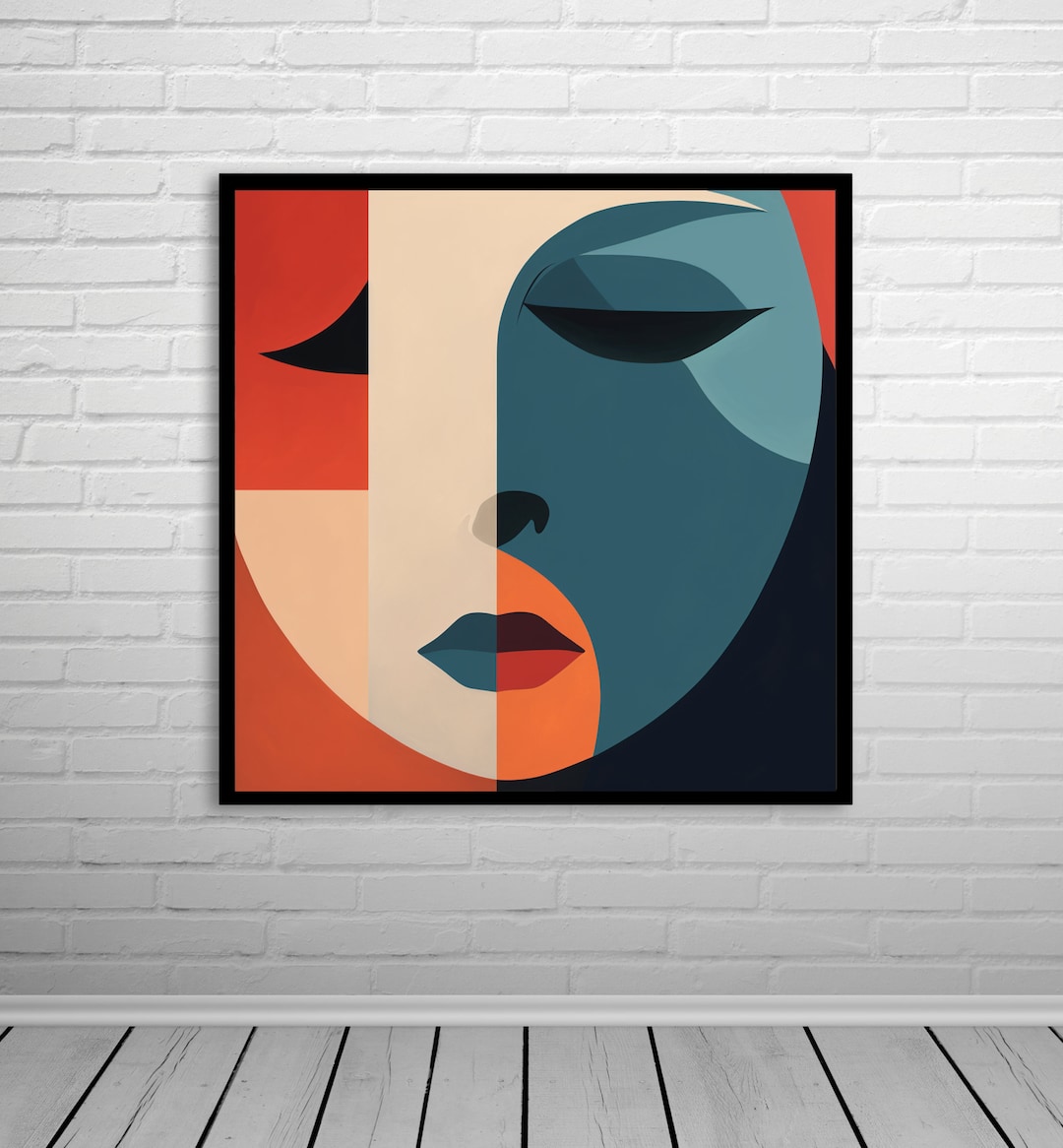 Geometric Face Art Abstract Expression, Instant Digital Download - Etsy
