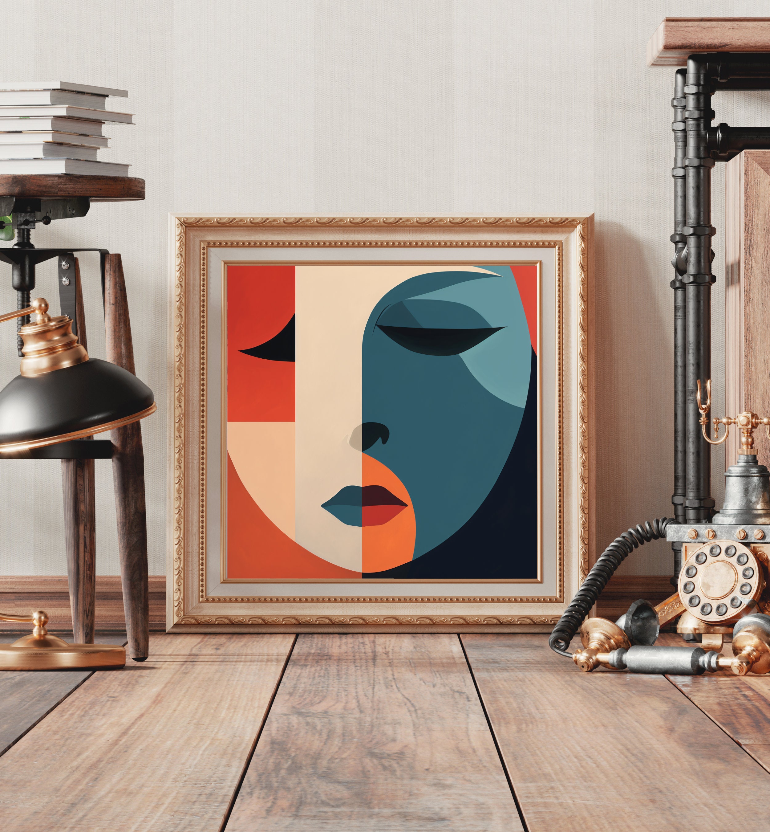 Geometric Face Art Abstract Expression, Instant Digital Download - Etsy