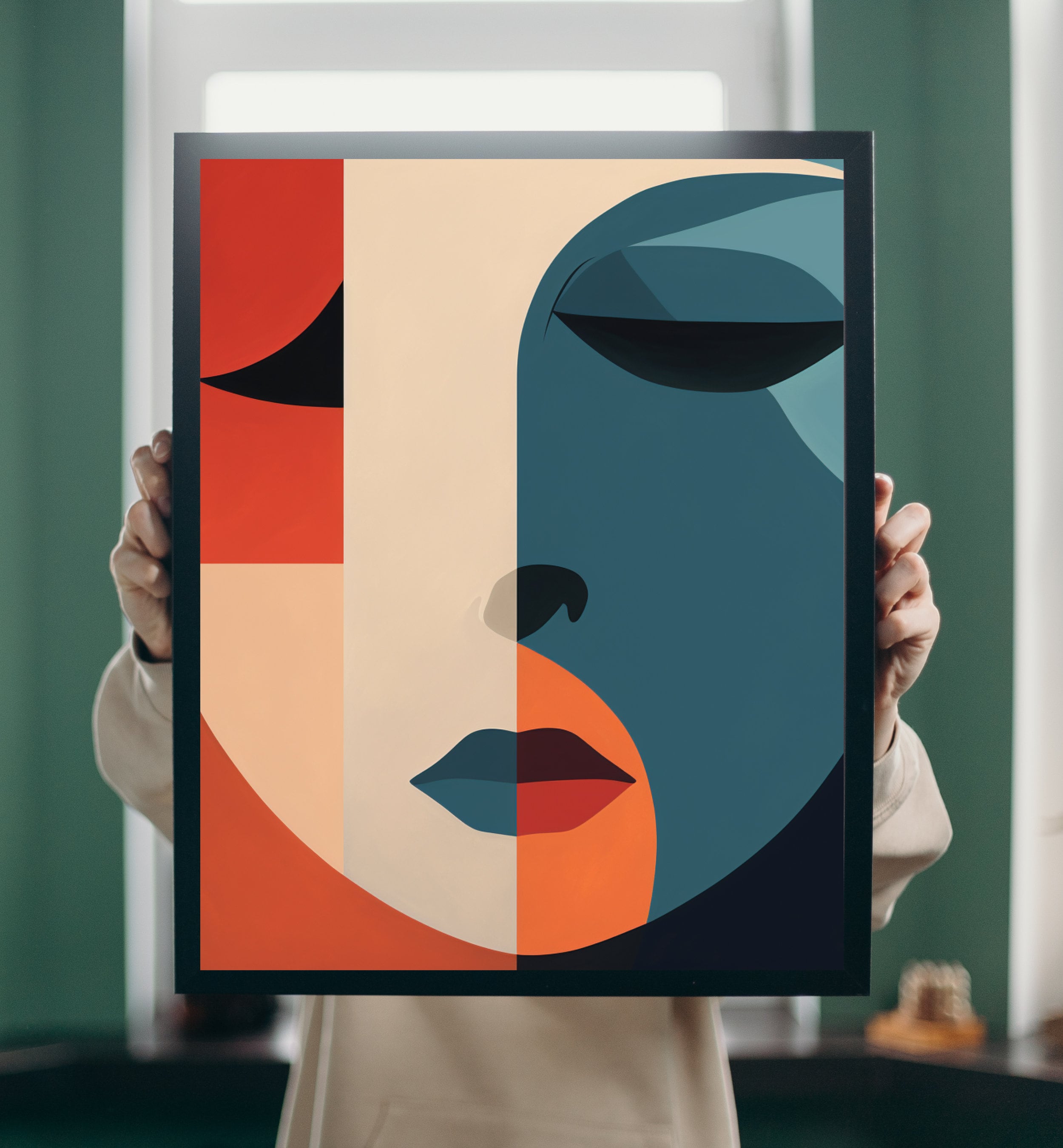 Geometric Face Art Abstract Expression, Instant Digital Download - Etsy
