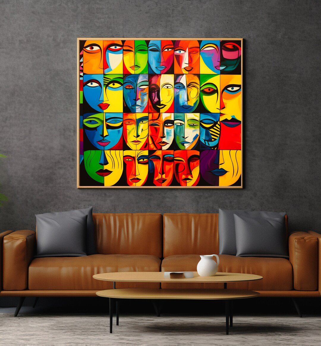 Abstract Face Collage Colorful Expression Art, Digital Download - Etsy