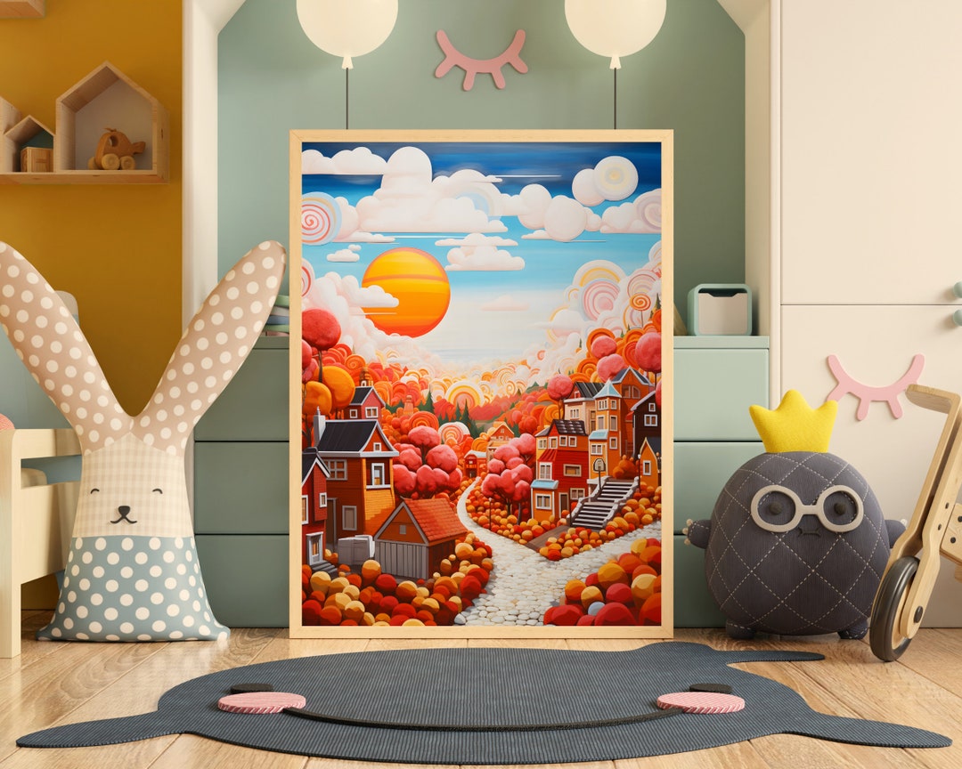 Candyland Central | Kids Landscape Poster | Candy City Poster | Newborn ...