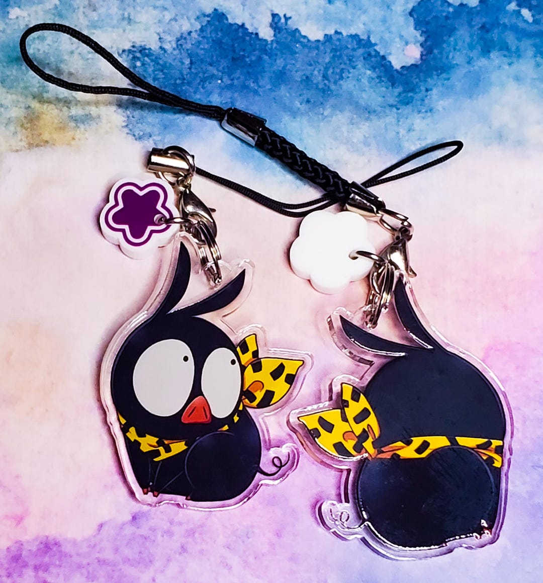 Ryoga Pig Cute Chibi | Double-sided Acrylic Phone Charm Keychain Zipper ...