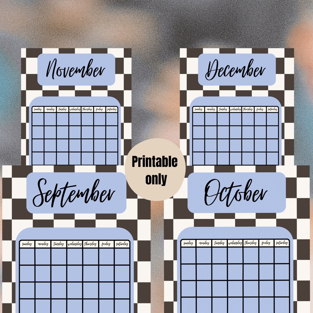 Blank Calendars Retro Calendars Printable Calendars Blank - Etsy