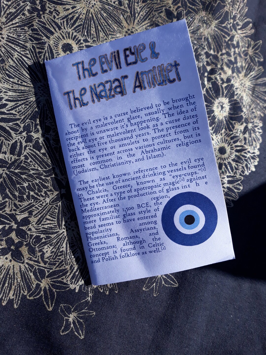Evil Eye Mini Zine | Nazar Amulet Zine | Mal De Ojo - Etsy