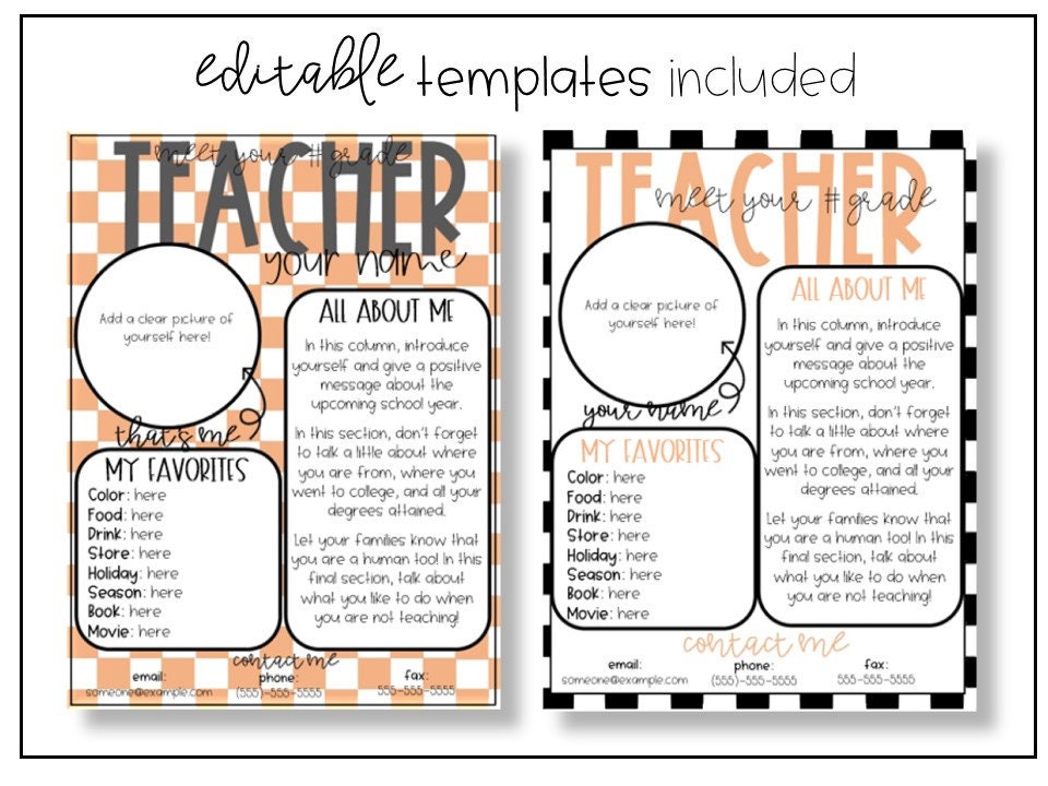Checkered Meet the Teacher Letter - Etsy