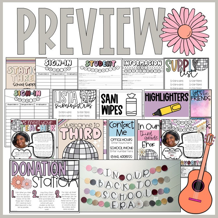 Eras Themed Open House Bundle Back to School Night Open House Editable ...