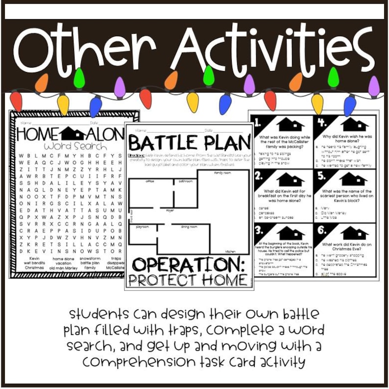 Home Alone Activity Pack | No Prep Worksheets | Christmas Activities - Etsy