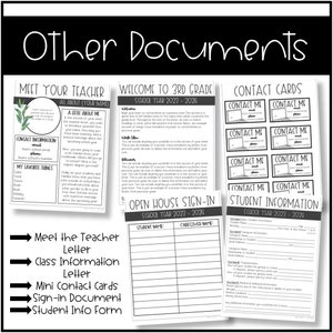 Black and White Open House Bundle | Editable | Meet the Teacher Night ...