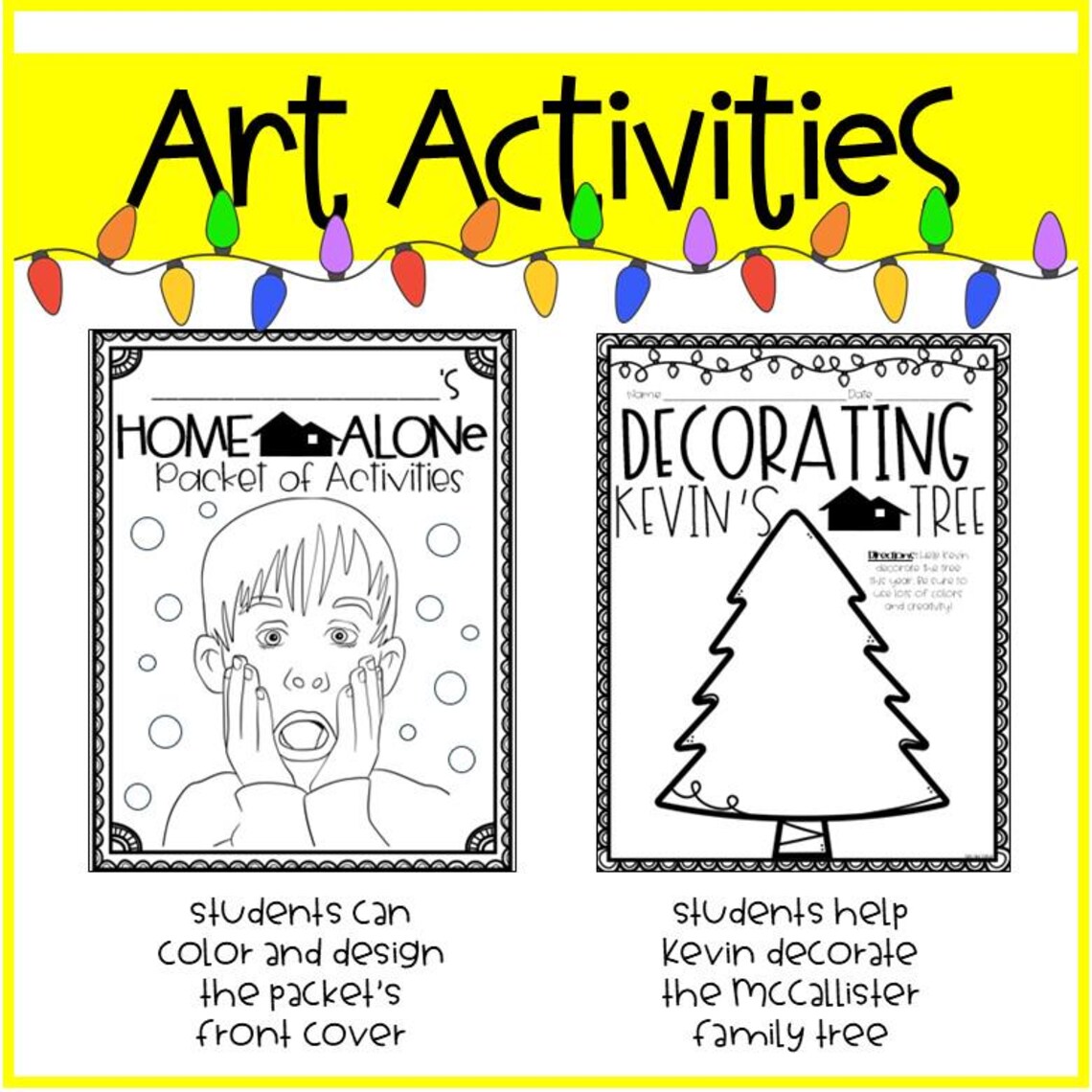 Home Alone Activity Pack | No Prep Worksheets | Christmas Activities - Etsy