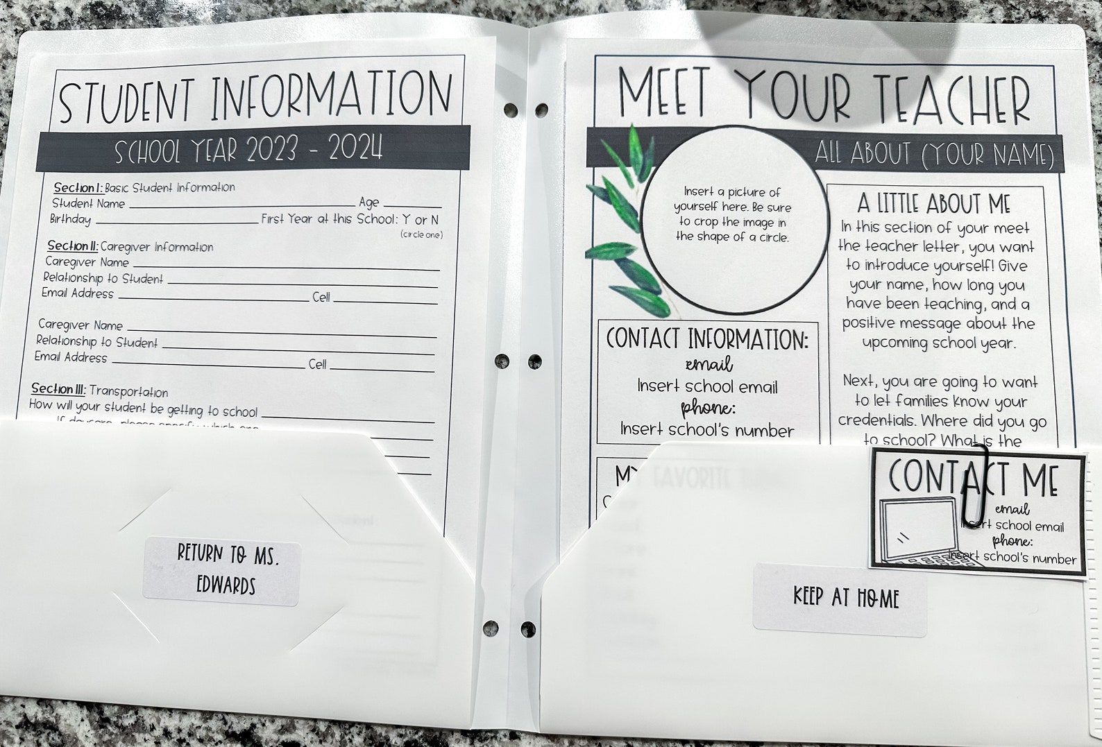 Black and White Open House Bundle | Editable | Meet the Teacher Night ...