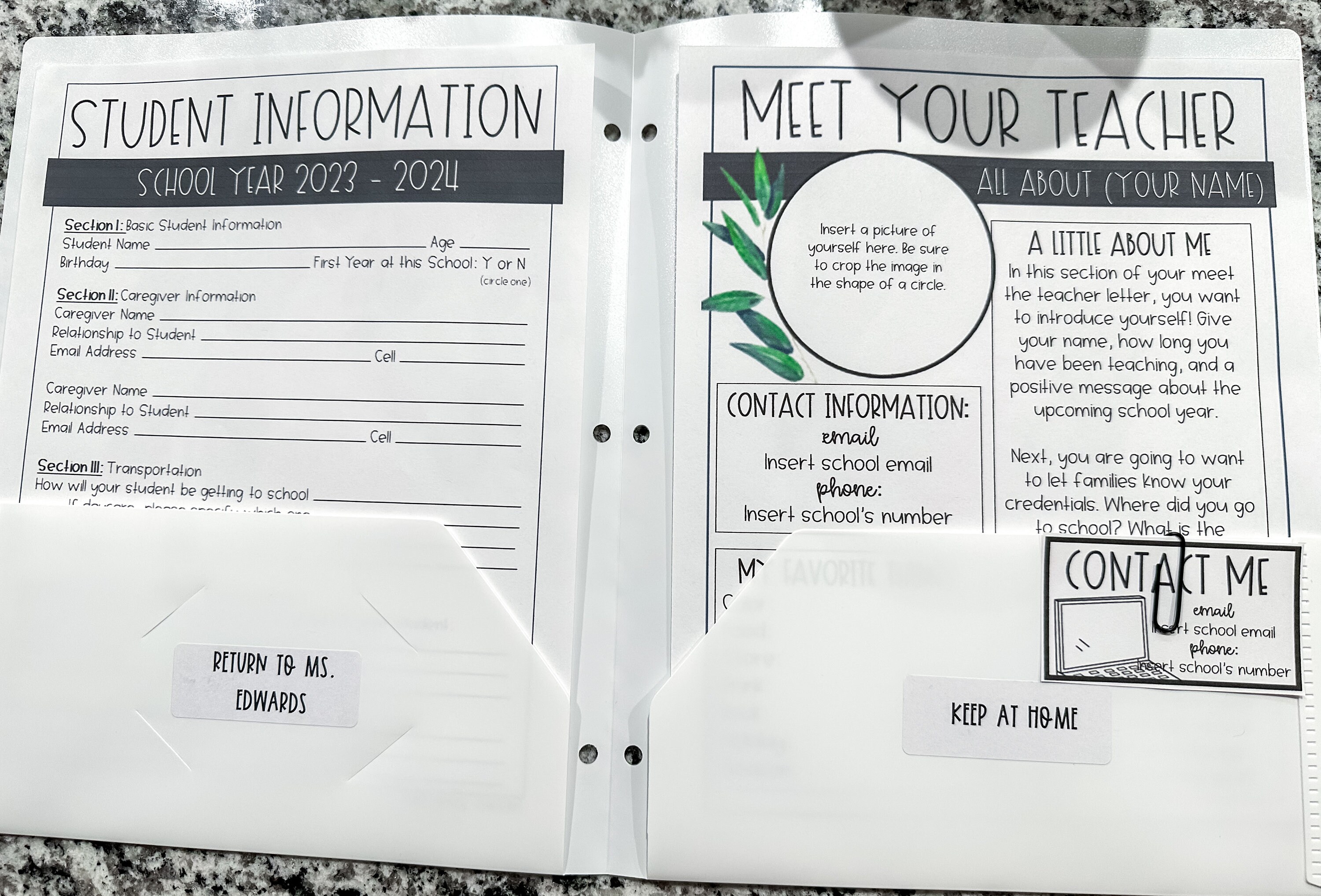 Black and White Open House Bundle | Editable | Meet the Teacher Night ...