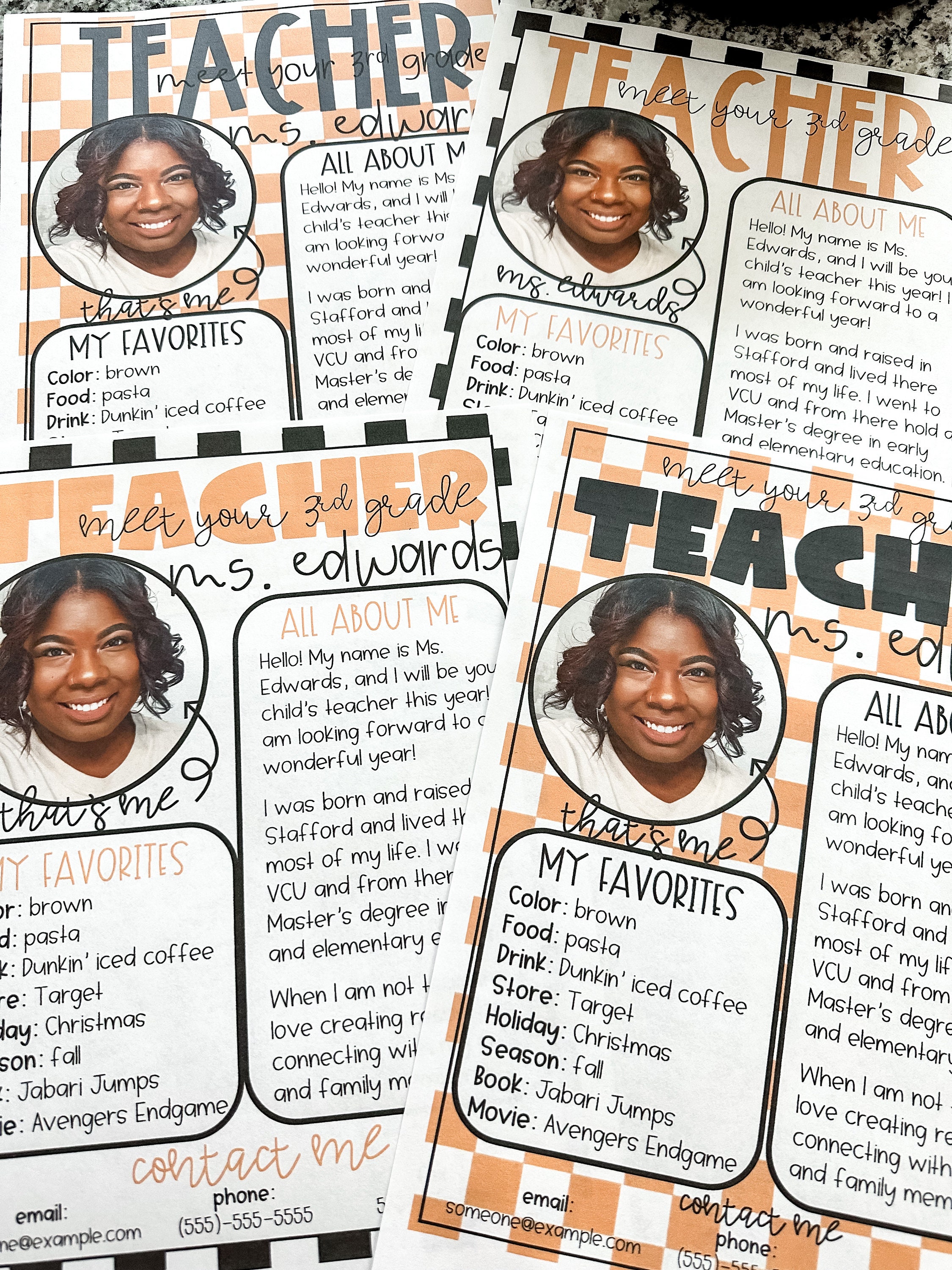 Checkered Meet the Teacher Letter - Etsy