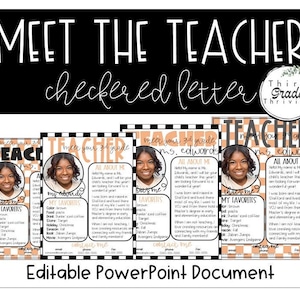 Checkered Meet the Teacher Letter - Etsy