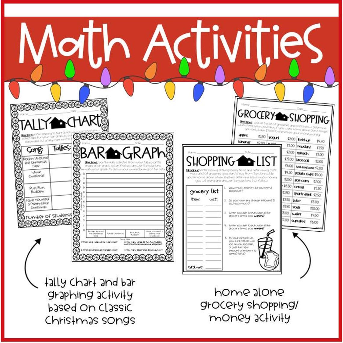 Home Alone Activity Pack | No Prep Worksheets | Christmas Activities - Etsy