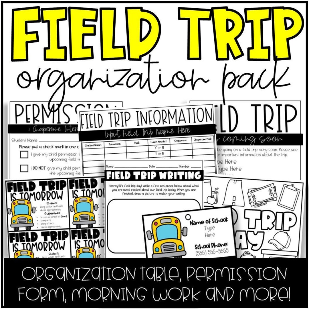 Field Trip Forms | Permission Forms | Chaperone Forms | Editable - Etsy