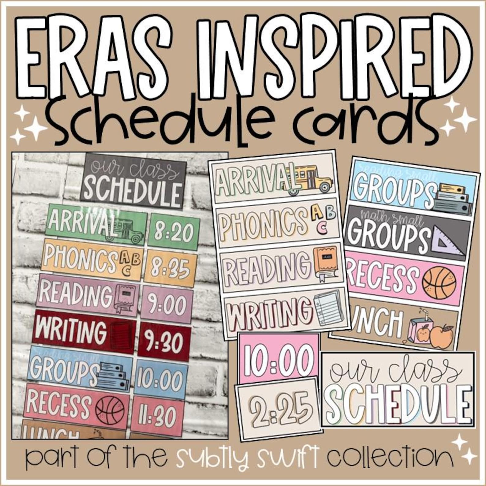 Schedule Cards | Editable | Eras Themed | Taylor Swift Classroom Decor ...