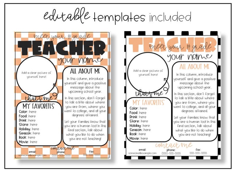Checkered Meet the Teacher Letter - Etsy