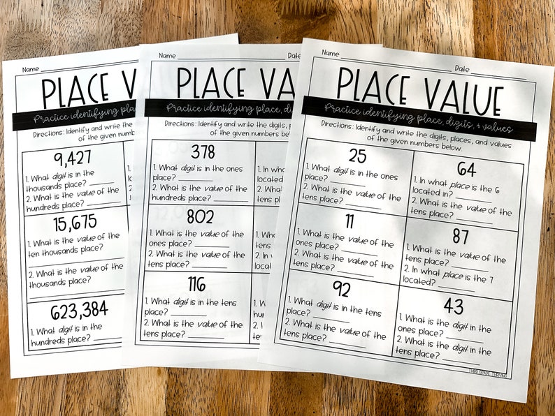 Place Value Practice - Etsy
