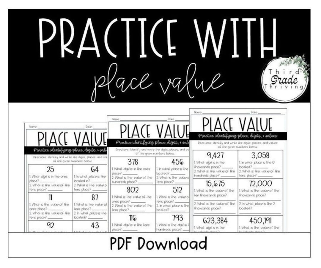 Place Value Practice - Etsy