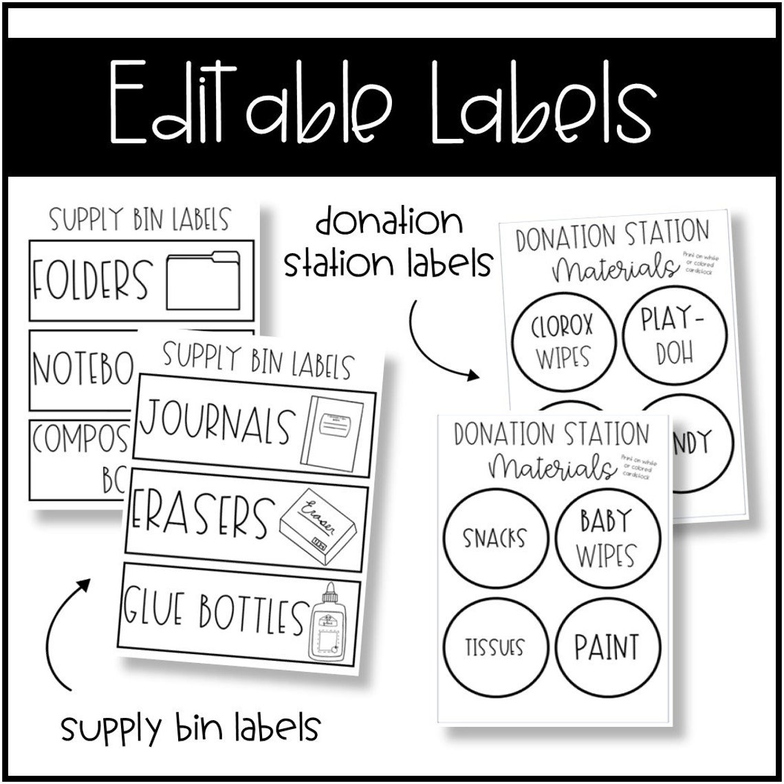 Black and White Open House Bundle | Editable | Meet the Teacher Night ...