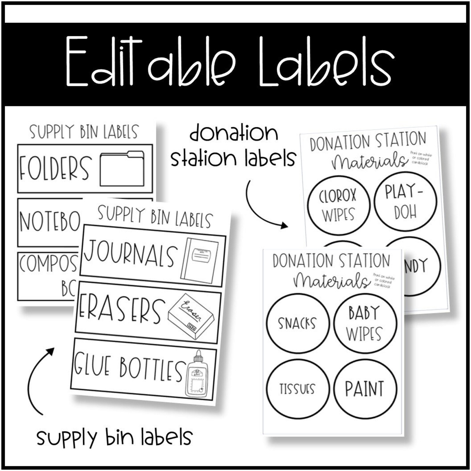 Black and White Open House Bundle | Editable | Meet the Teacher Night ...