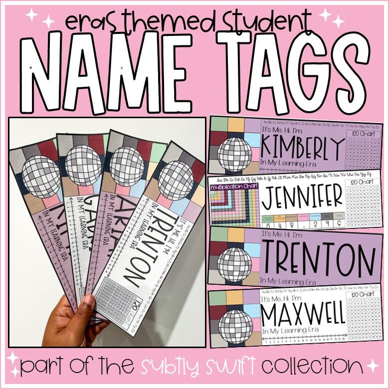 Eras Inspired Student Desk Plates | Taylor Swift Classroom | Editable ...