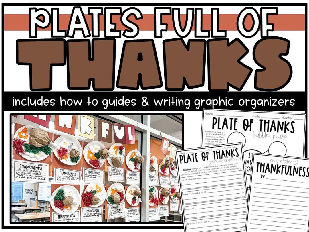 Plate Full of Thanks | Thanksgiving Writing | Thanksgiving Themed ...