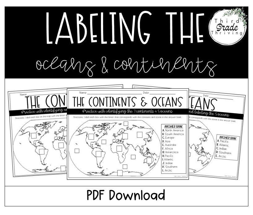 Oceans And Continents Worksheet Continents And Oceans Reading