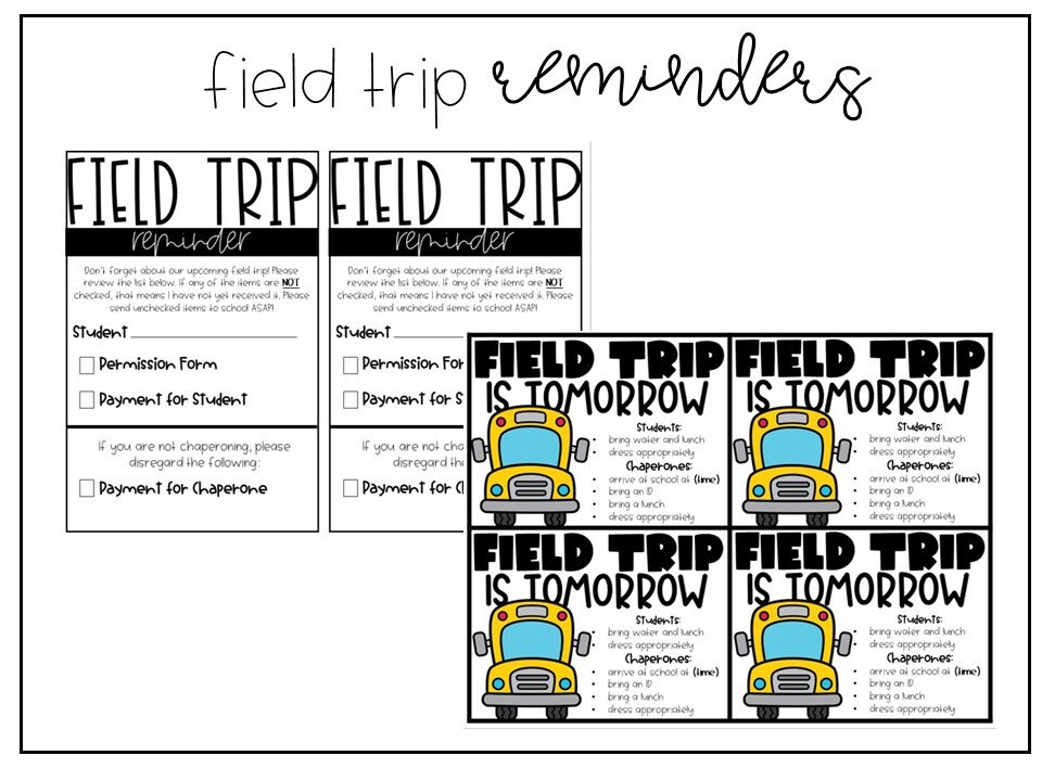 Field Trip Forms Permission Forms Chaperone Forms - Etsy