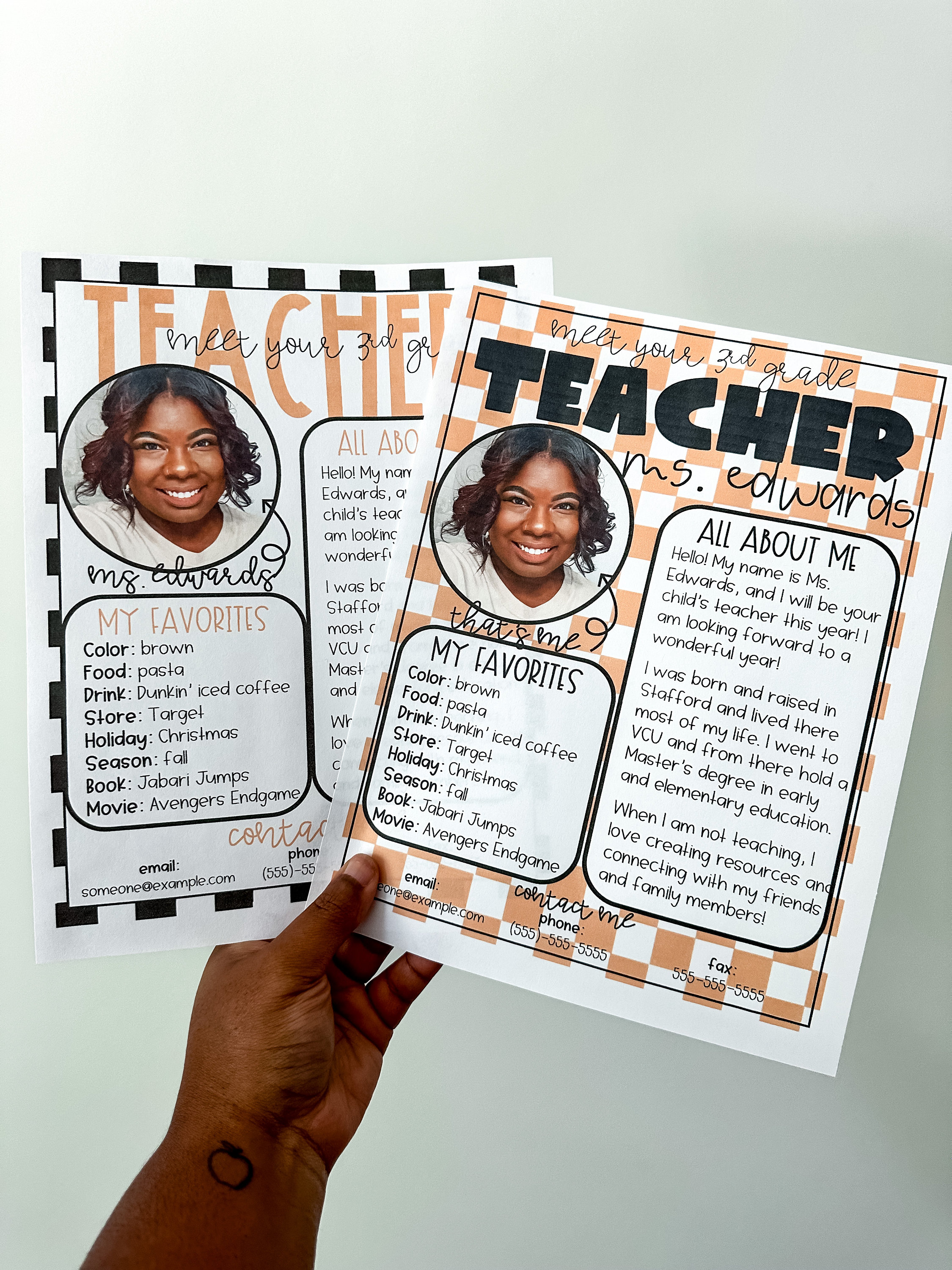 Checkered Meet the Teacher Letter - Etsy