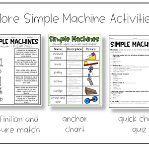 Simple Machines Activities | Worksheets | Task Cards | Anchor Chart - Etsy