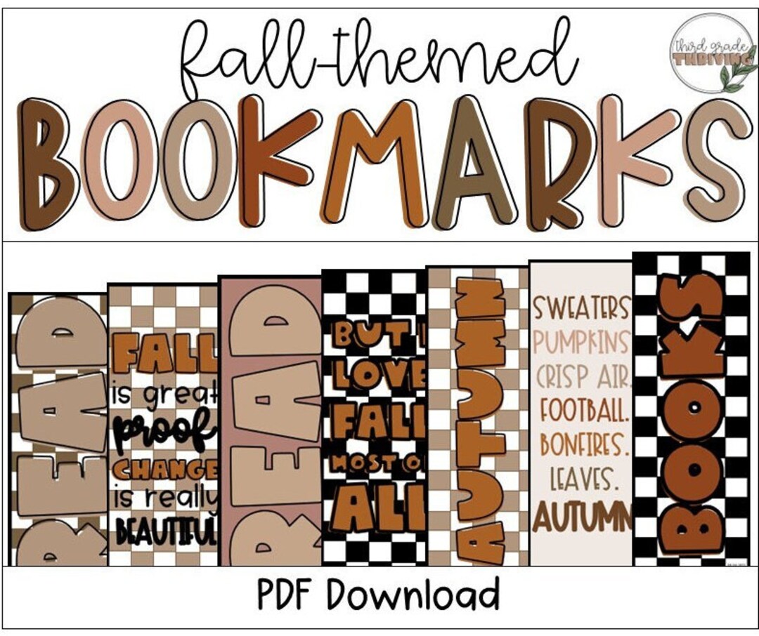 Fall Themed Bookmarks - Etsy
