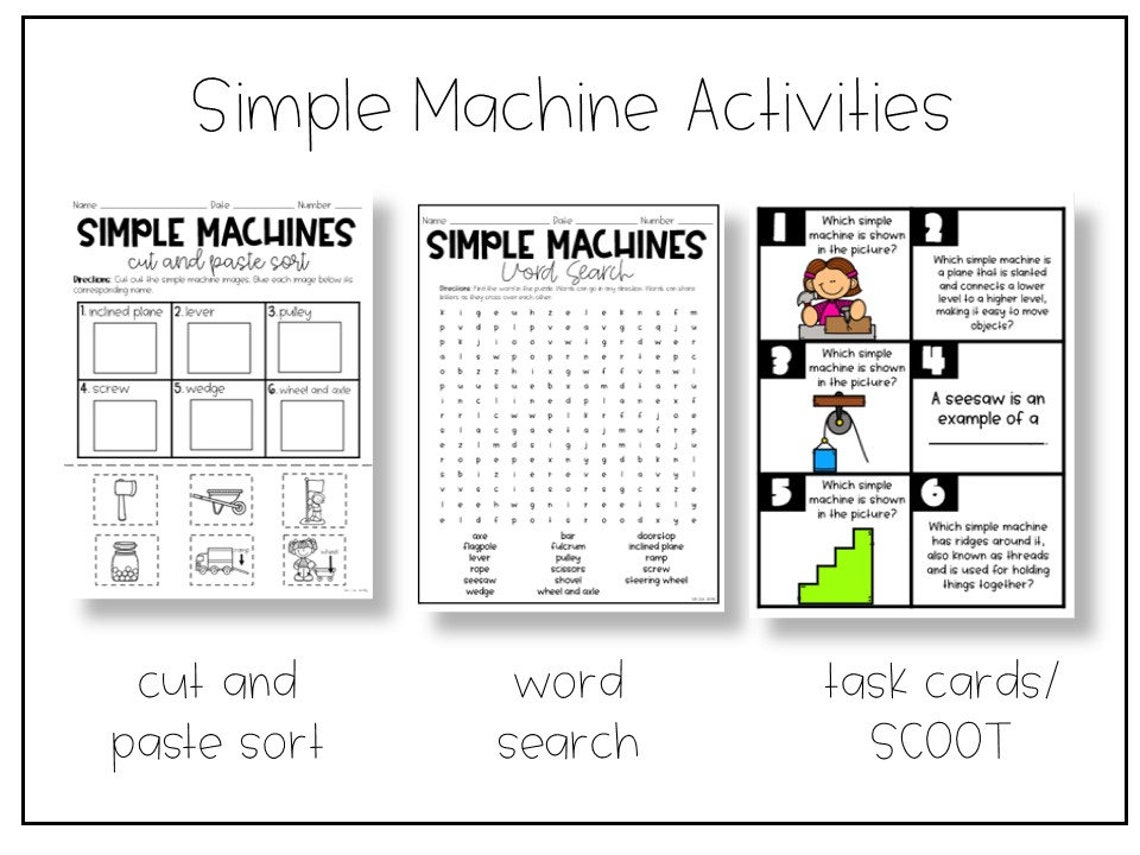 Simple Machines Activities | Worksheets | Task Cards | Anchor Chart - Etsy