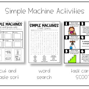 Simple Machines Activities | Worksheets | Task Cards | Anchor Chart - Etsy