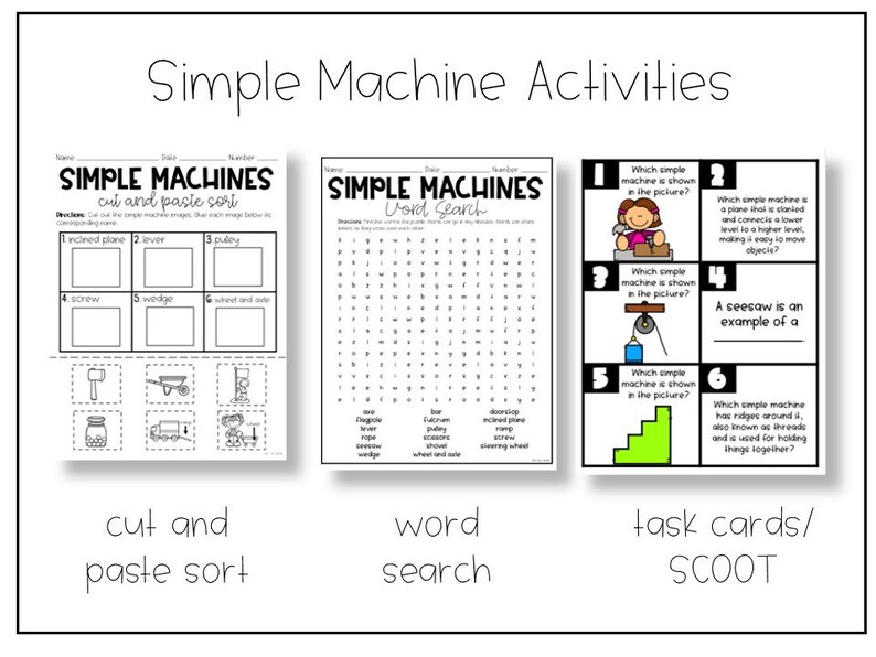 Simple Machines Activities | Worksheets | Task Cards | Anchor Chart - Etsy