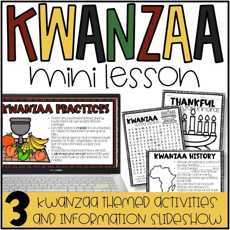Kwanzaa Minilesson | Kwanzaa Activities | Holiday Themed Activities - Etsy