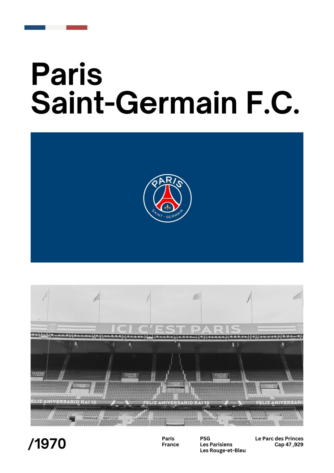 Paris Soccer Team Poster - Etsy