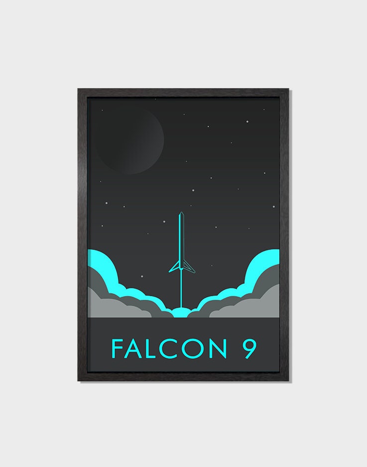 Falcon 9 | Spacex | Wall Art | Custom Printed | Minimalist ...