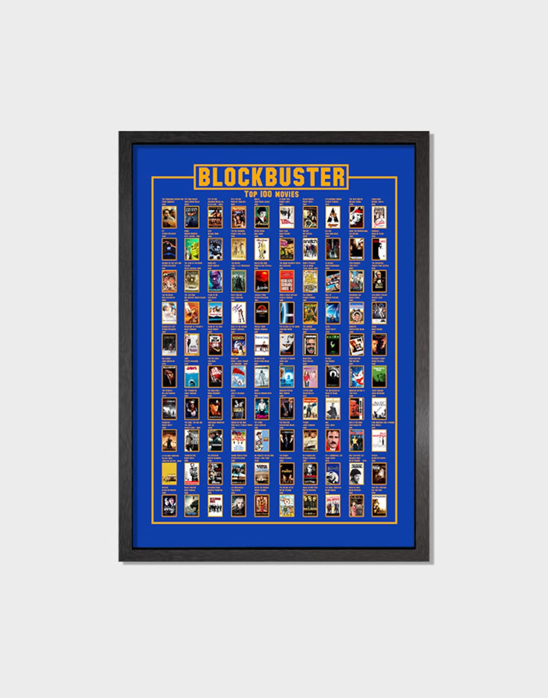 Wall Art Inspired Blockbuster Sign 100 Greatest Movies Custom Printed ...