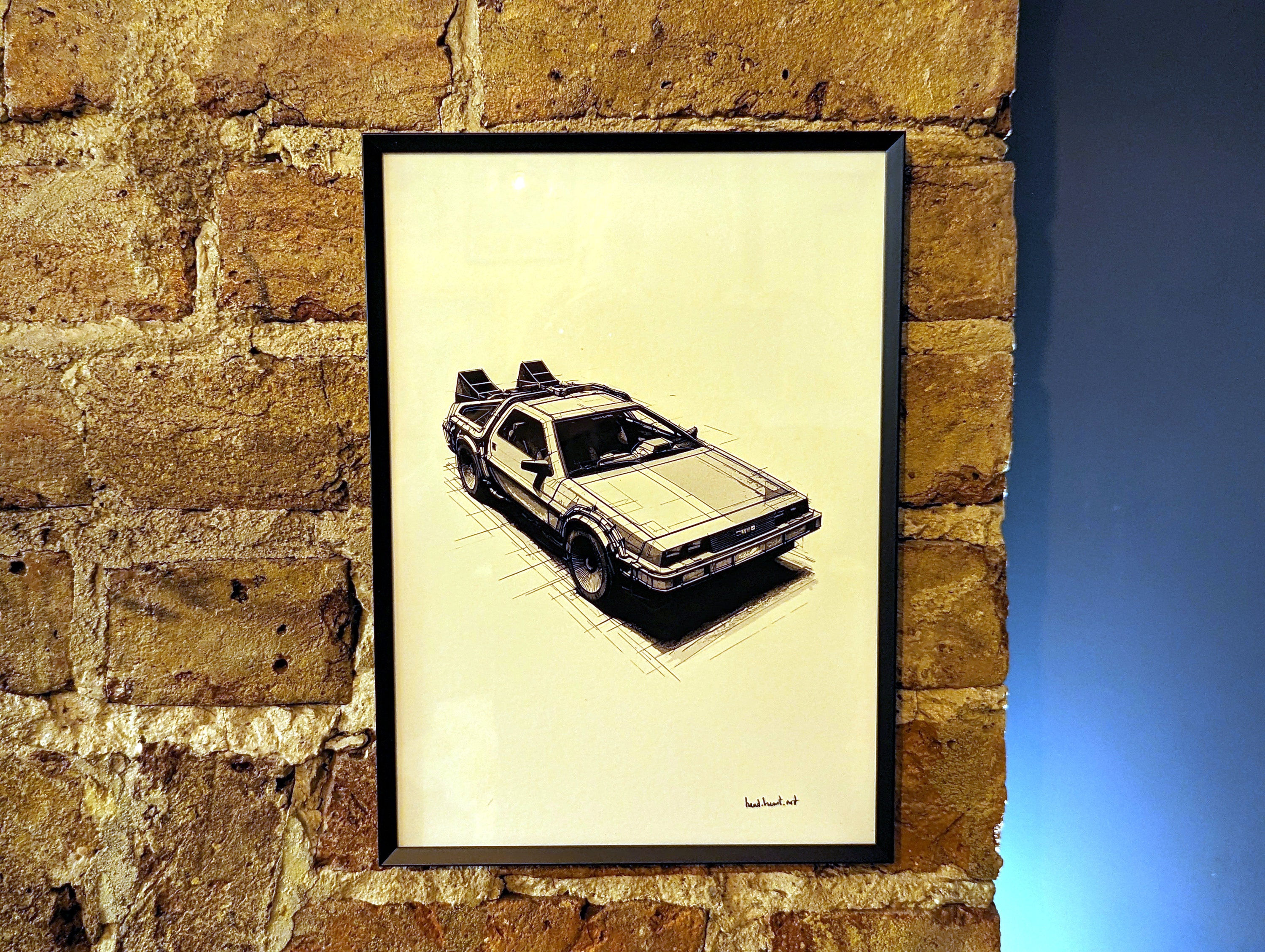 Back to the Future Delorean A4 Line Drawing Art Print - Etsy Canada