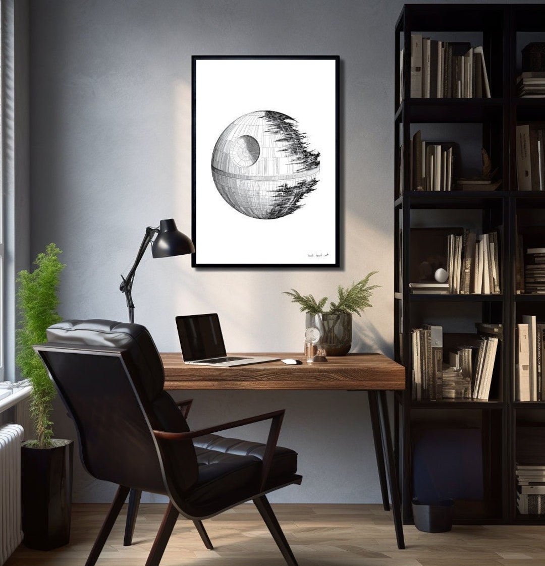 Star Wars Death Star A3 & A4 Line Drawing Digital Download - Etsy