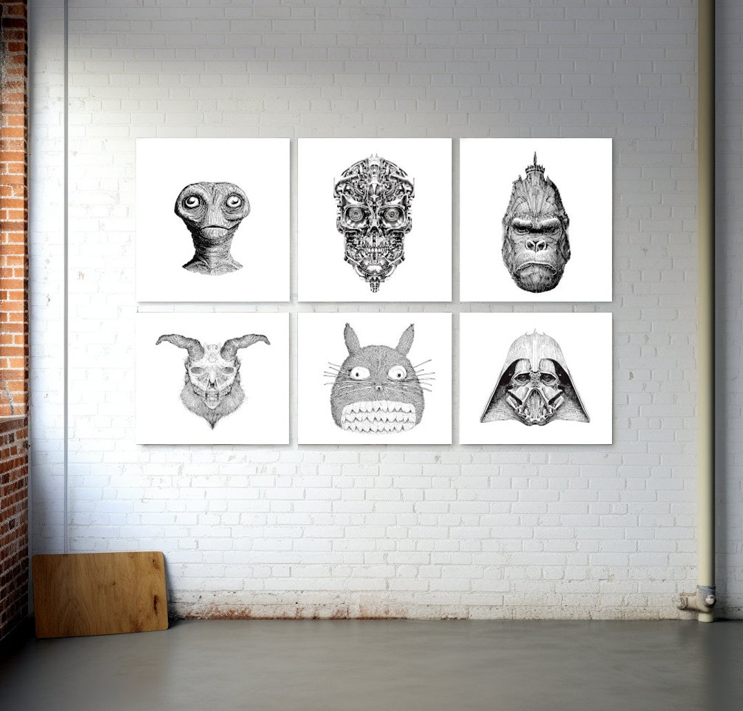 Set of 6 Movie A4 Line Drawings - Etsy