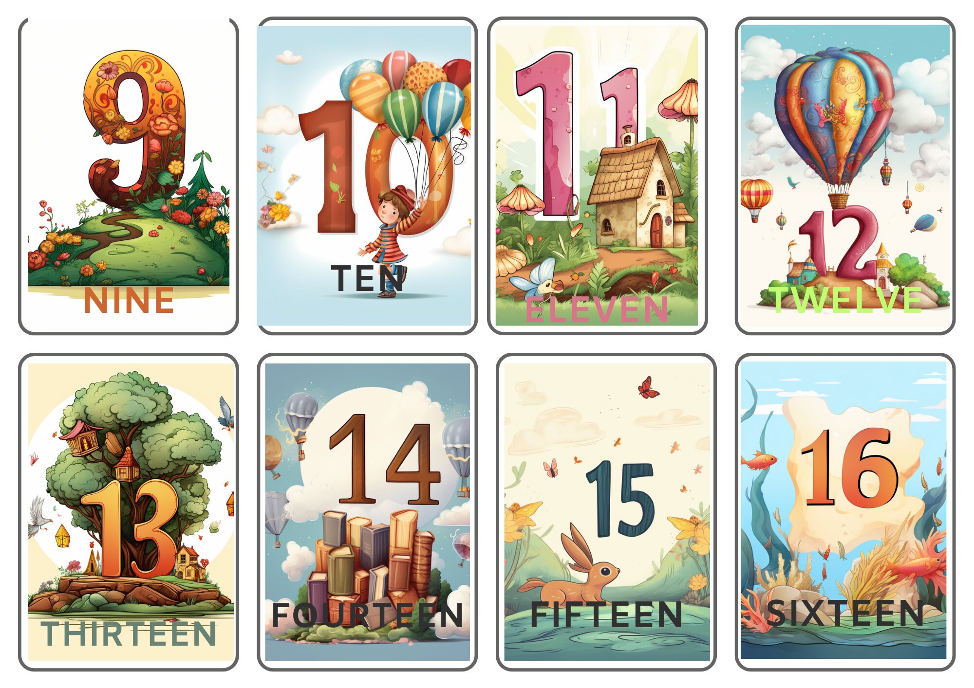 Kids Beginner Number Flashcards 1-20 - Etsy